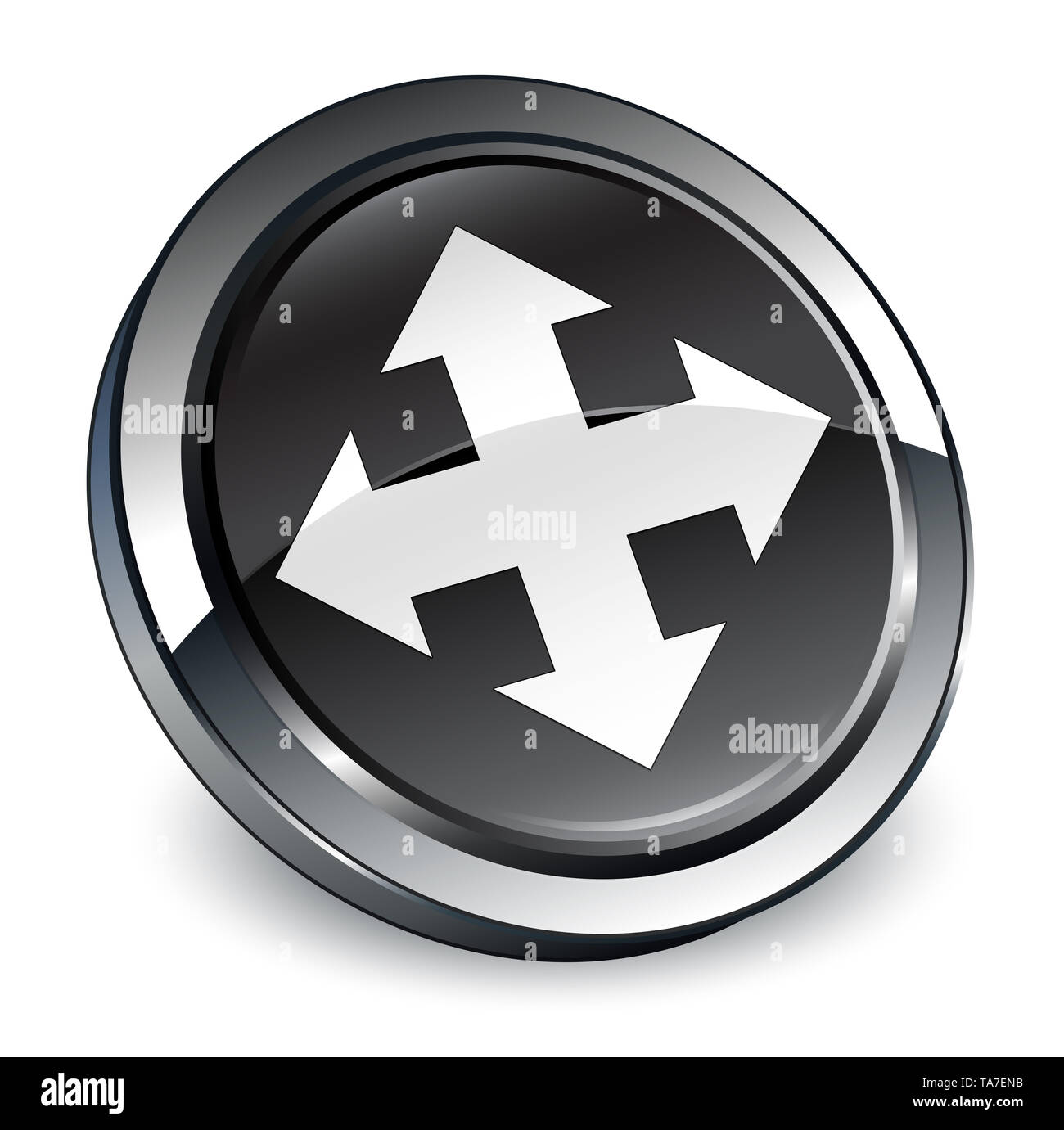 Move icon isolated on 3d black round button abstract illustration Stock ...