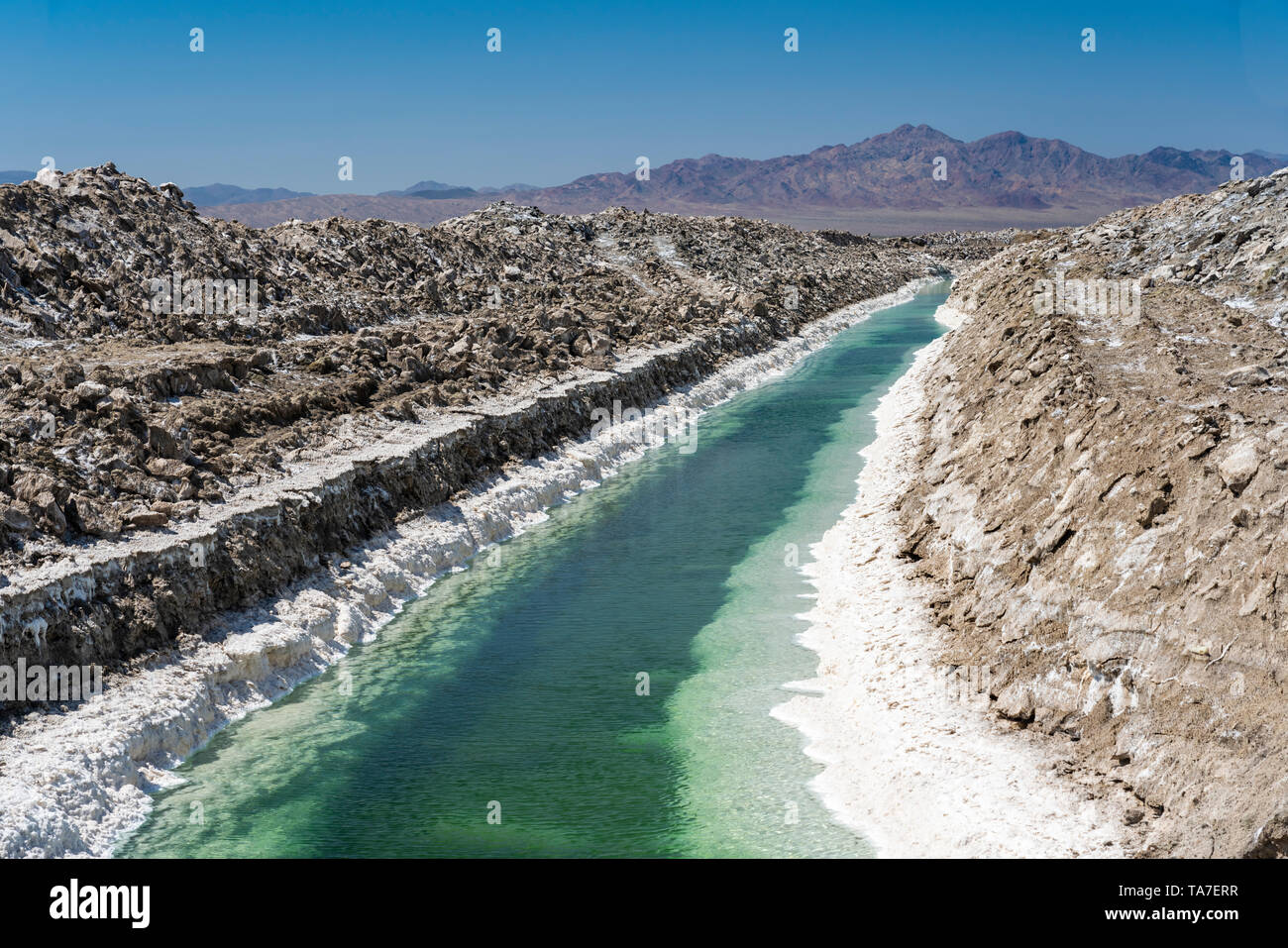 Mining activities on Bristol Dry Lake near Amboy, California, USA Stock ...