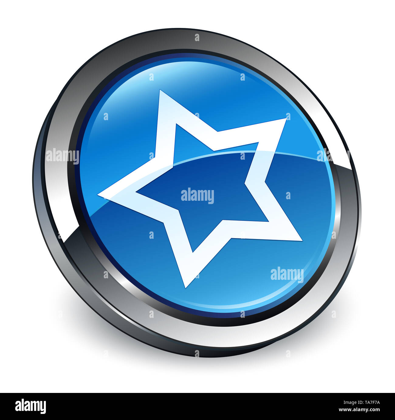 Star icon isolated on 3d blue round button abstract illustration Stock ...