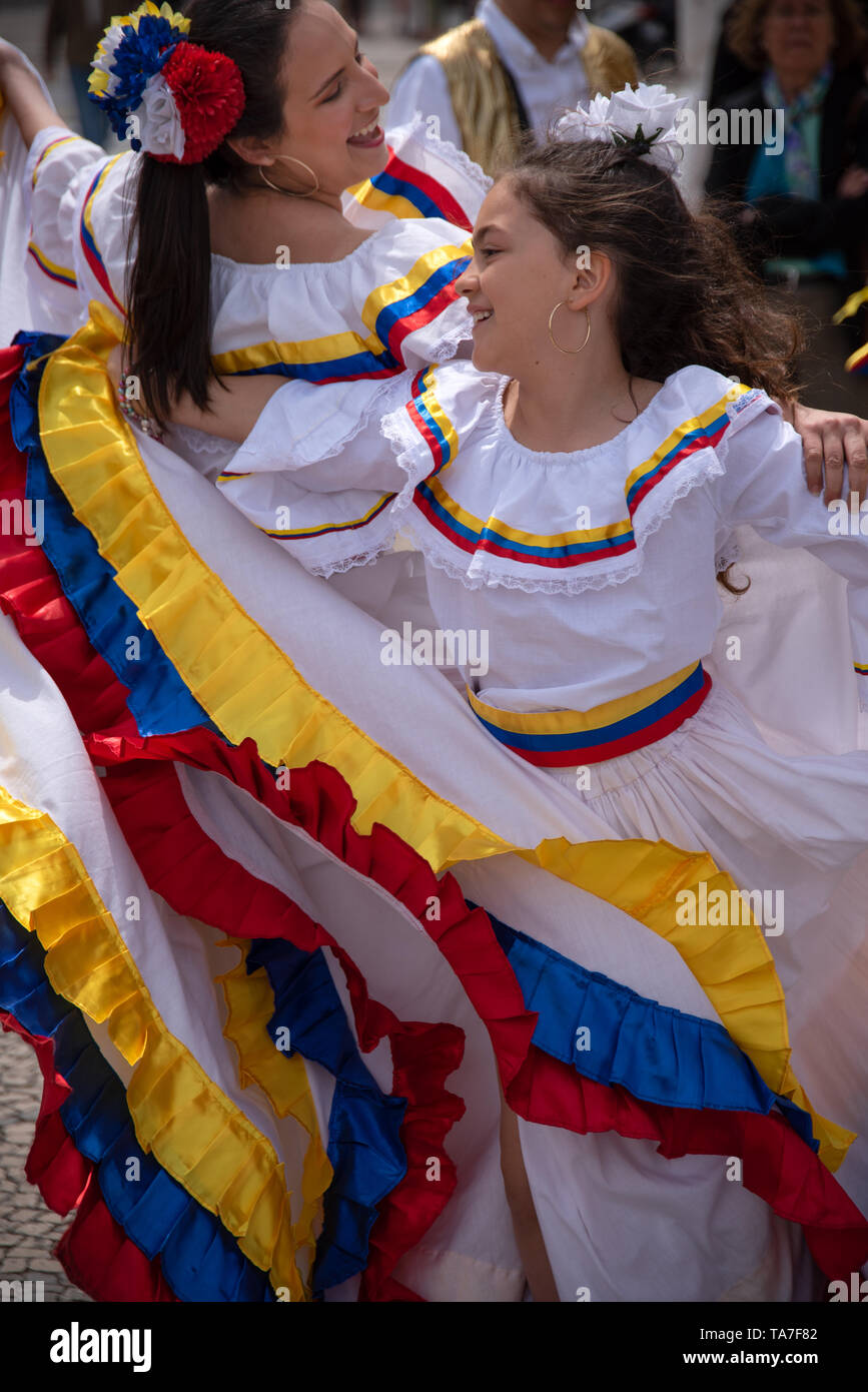 Iberic costumes International Festival 2019 in Belem in Lisbon Stock ...