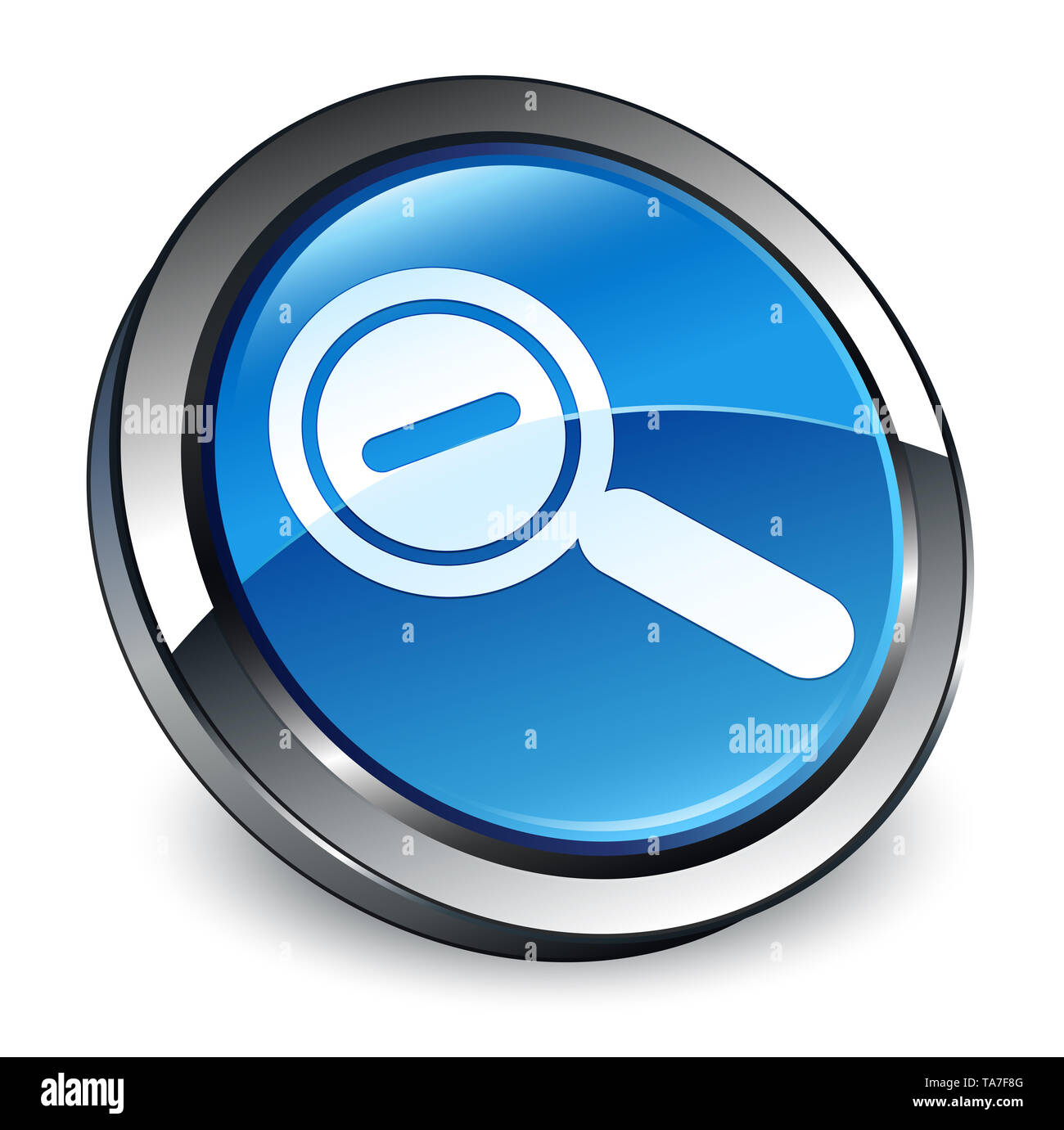 Zoom out icon isolated on 3d blue round button abstract illustration ...