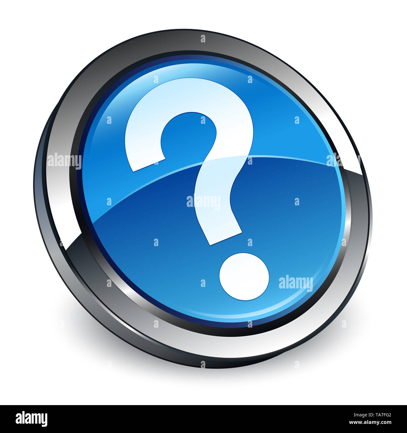 Question mark icon isolated on 3d blue round button abstract ...