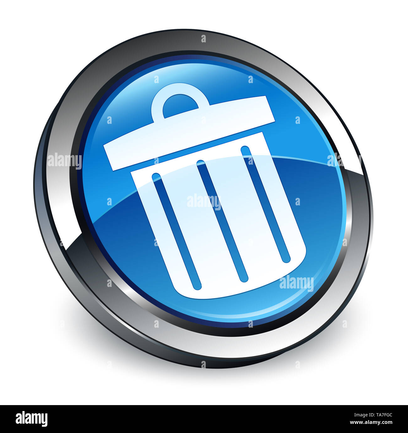 Recycle bin icon isolated on 3d blue round button abstract illustration ...