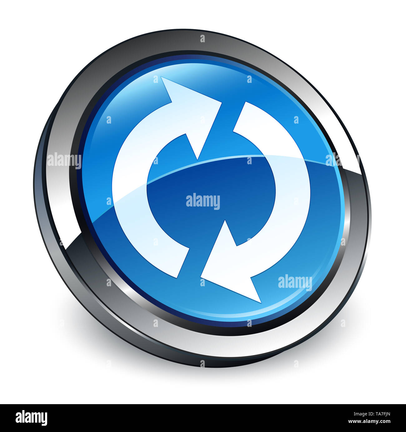 Update icon isolated on 3d blue round button abstract illustration ...