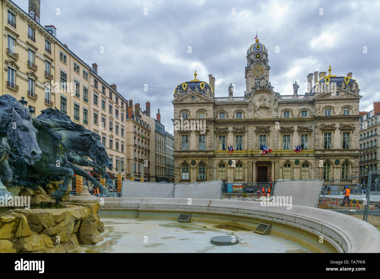 The famous terreaux square in lyon city hi-res stock photography and ...