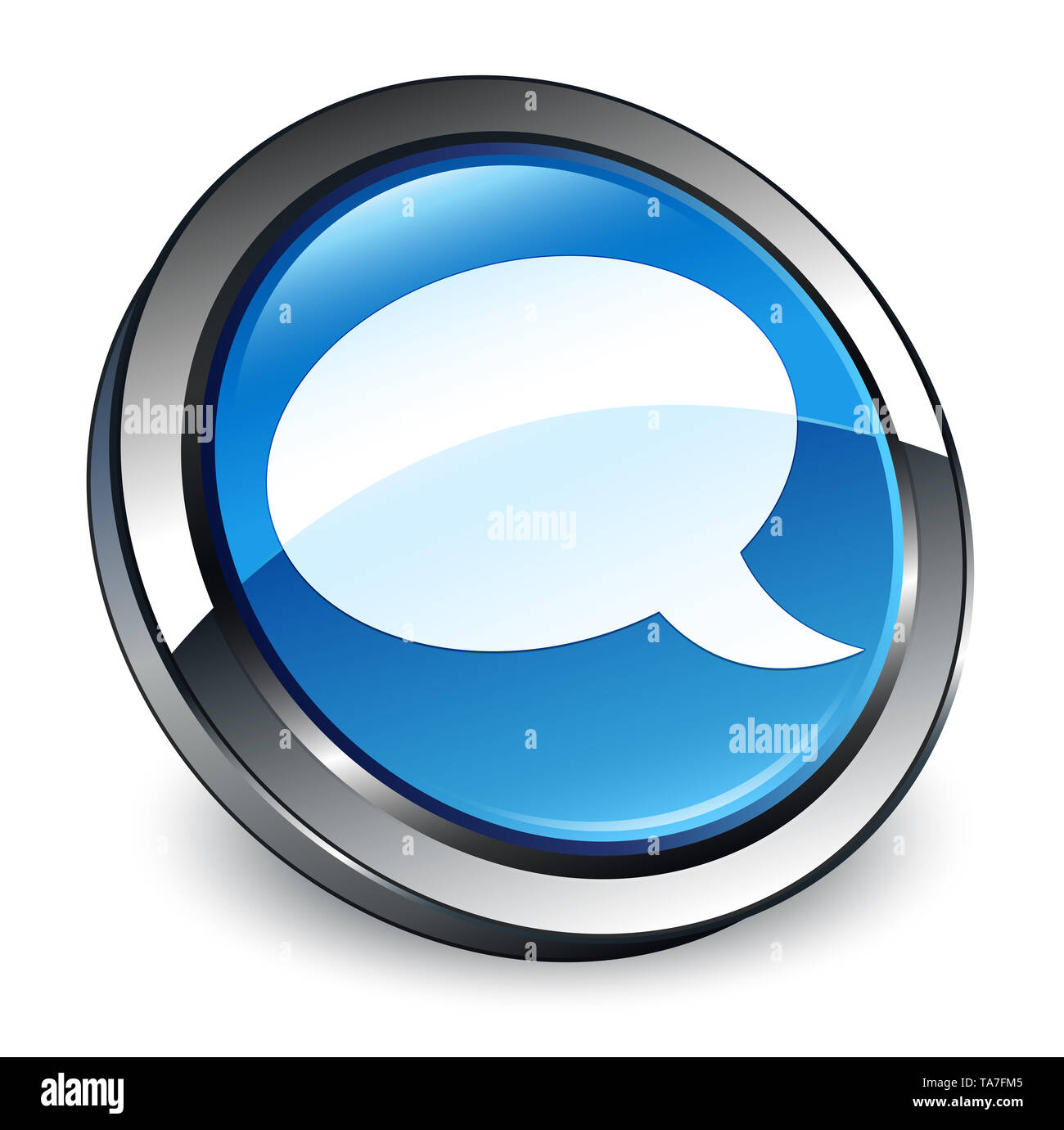 Chat icon isolated on 3d blue round button abstract illustration Stock ...
