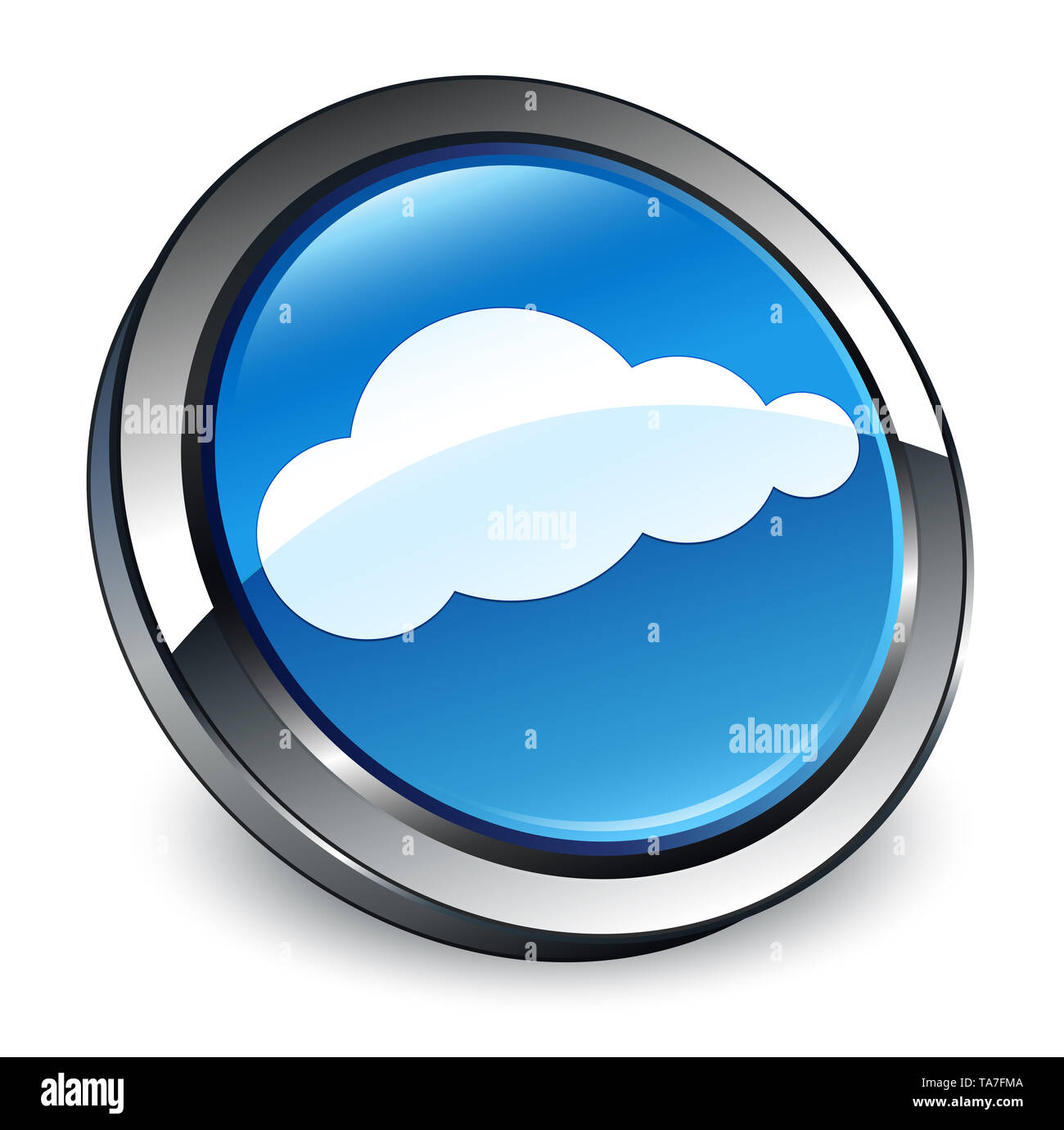 Cloud icon isolated on 3d blue round button abstract illustration Stock ...