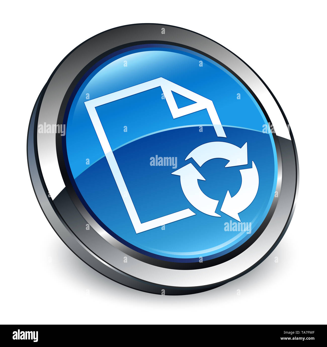 Document process icon isolated on 3d blue round button abstract ...
