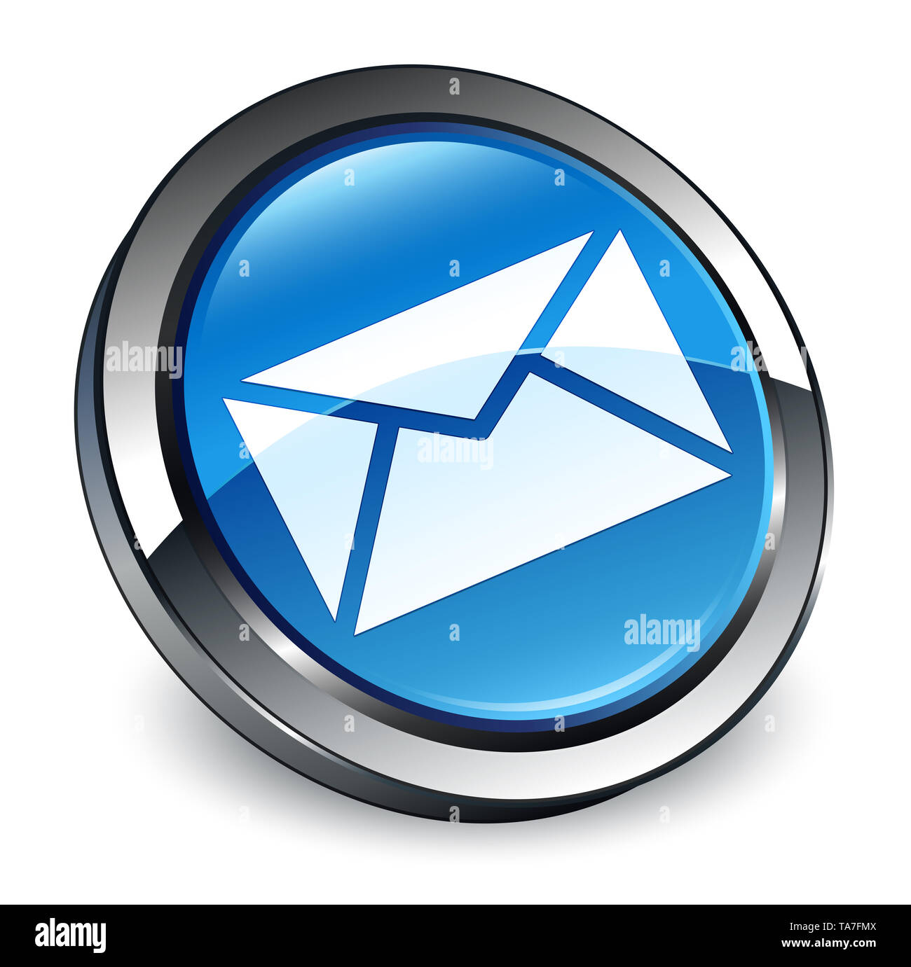 Email icon isolated on 3d blue round button abstract illustration Stock ...