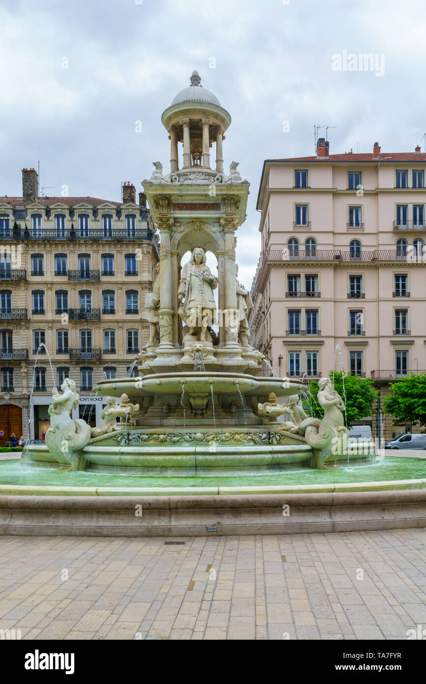 Lyon, France - May 09, 2019: Scene of Place des Jacobins square and its ...