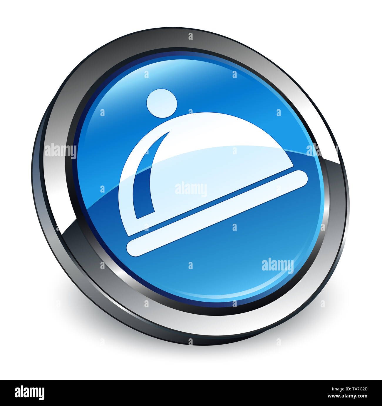 Food dish icon isolated on 3d blue round button abstract illustration ...