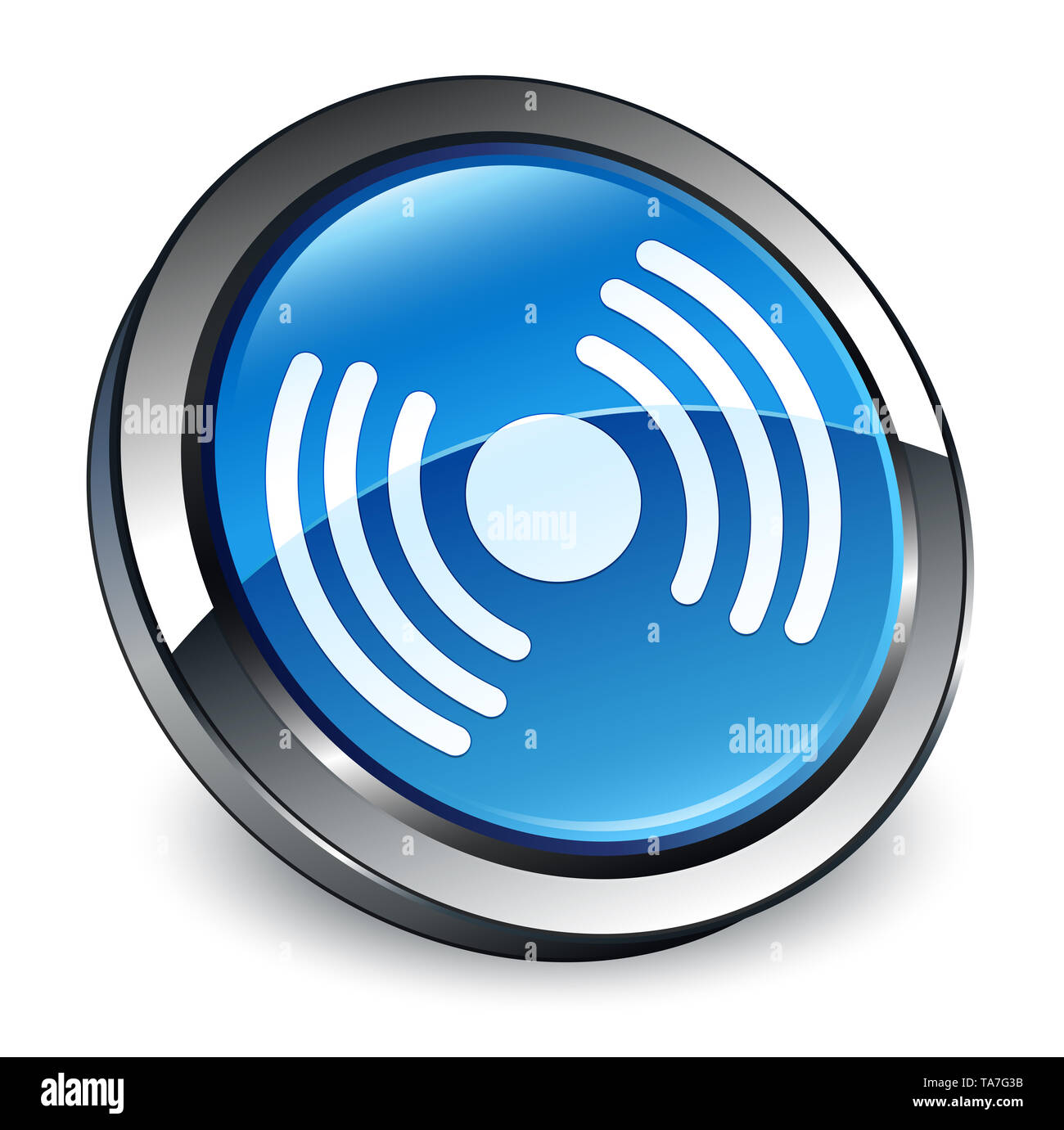 Network signal icon isolated on 3d blue round button abstract ...