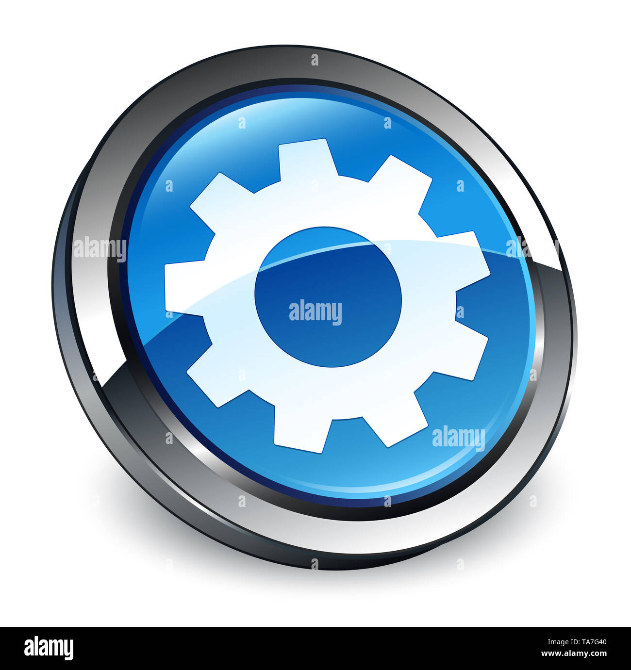 Process icon isolated on 3d blue round button abstract illustration ...