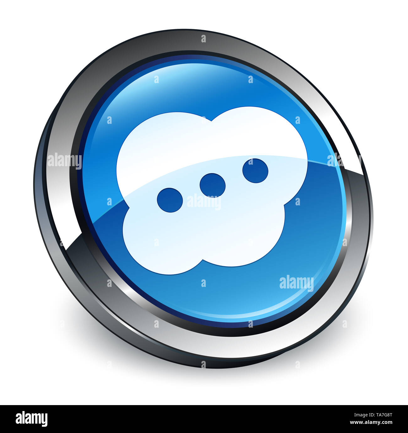 Brain icon isolated on 3d blue round button abstract illustration Stock ...