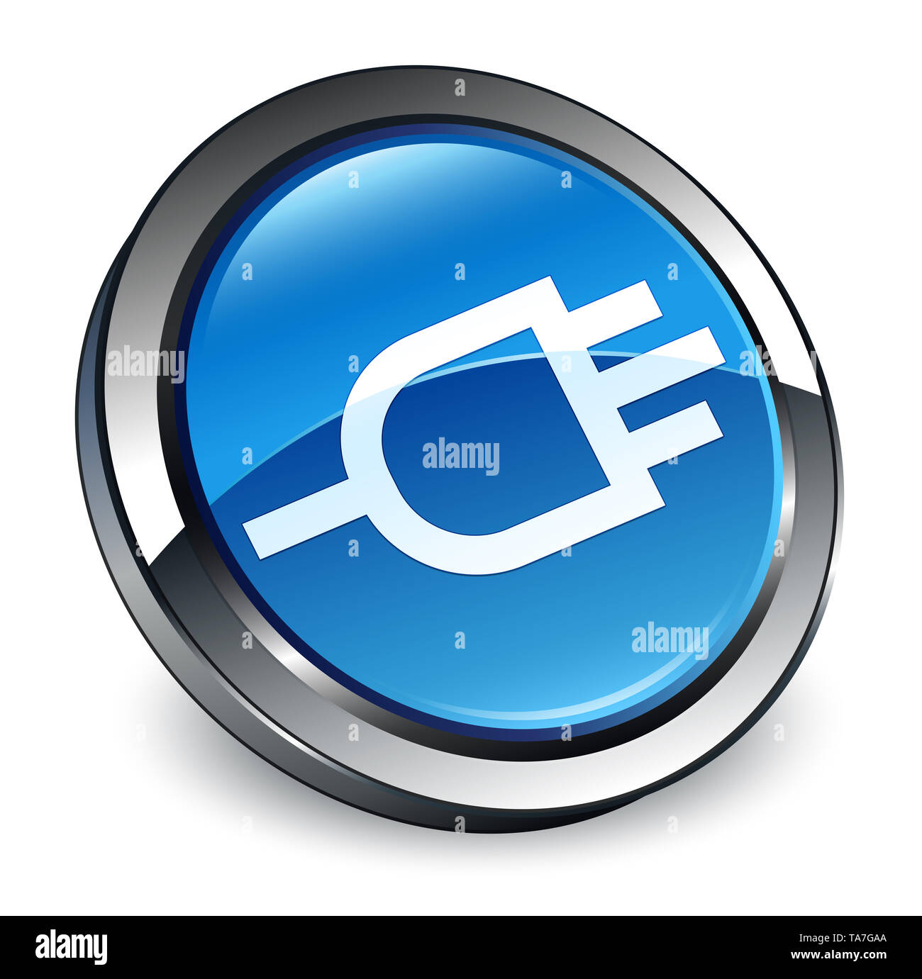 Connect icon isolated on 3d blue round button abstract illustration ...
