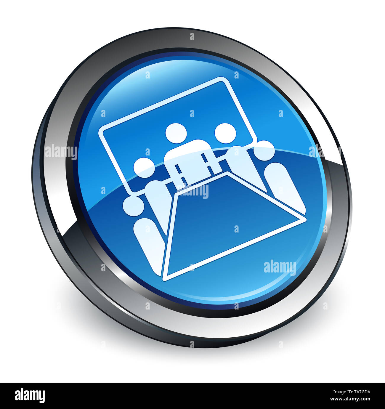 Meeting room icon isolated on 3d blue round button abstract ...