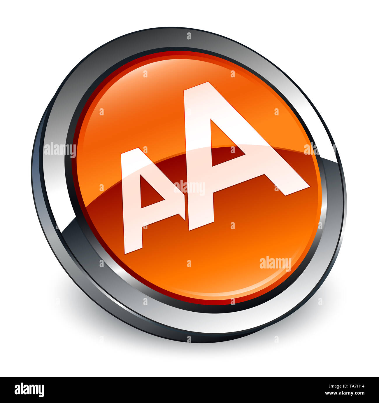 Font size icon isolated on 3d brown round button abstract illustration ...