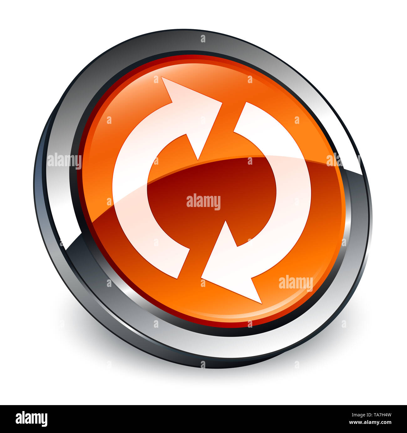 Update icon isolated on 3d brown round button abstract illustration ...