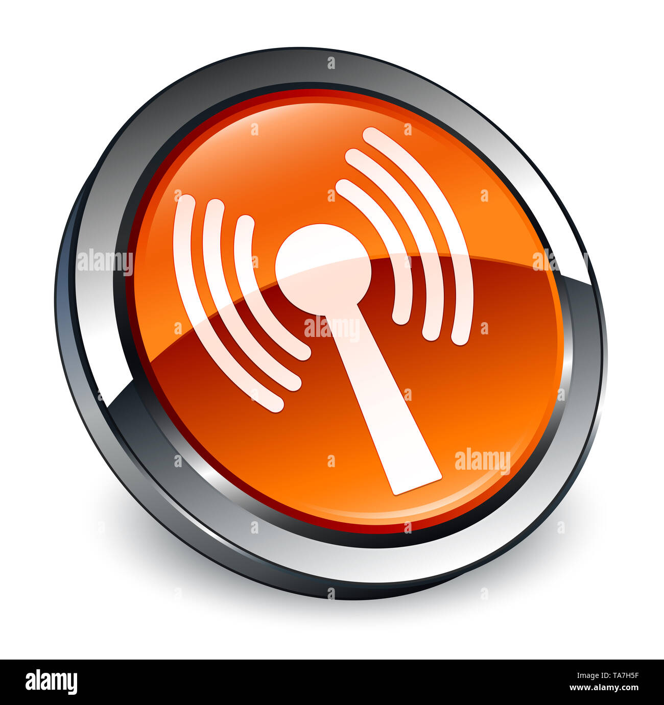 Wlan network icon isolated on 3d brown round button abstract ...