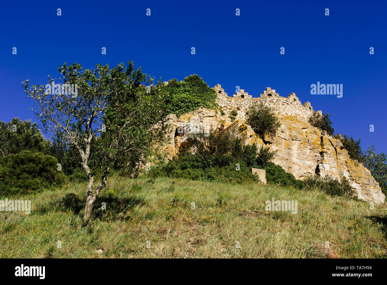 Sunset at the Castle of Begur, Costa Brava Stock Photo - Alamy