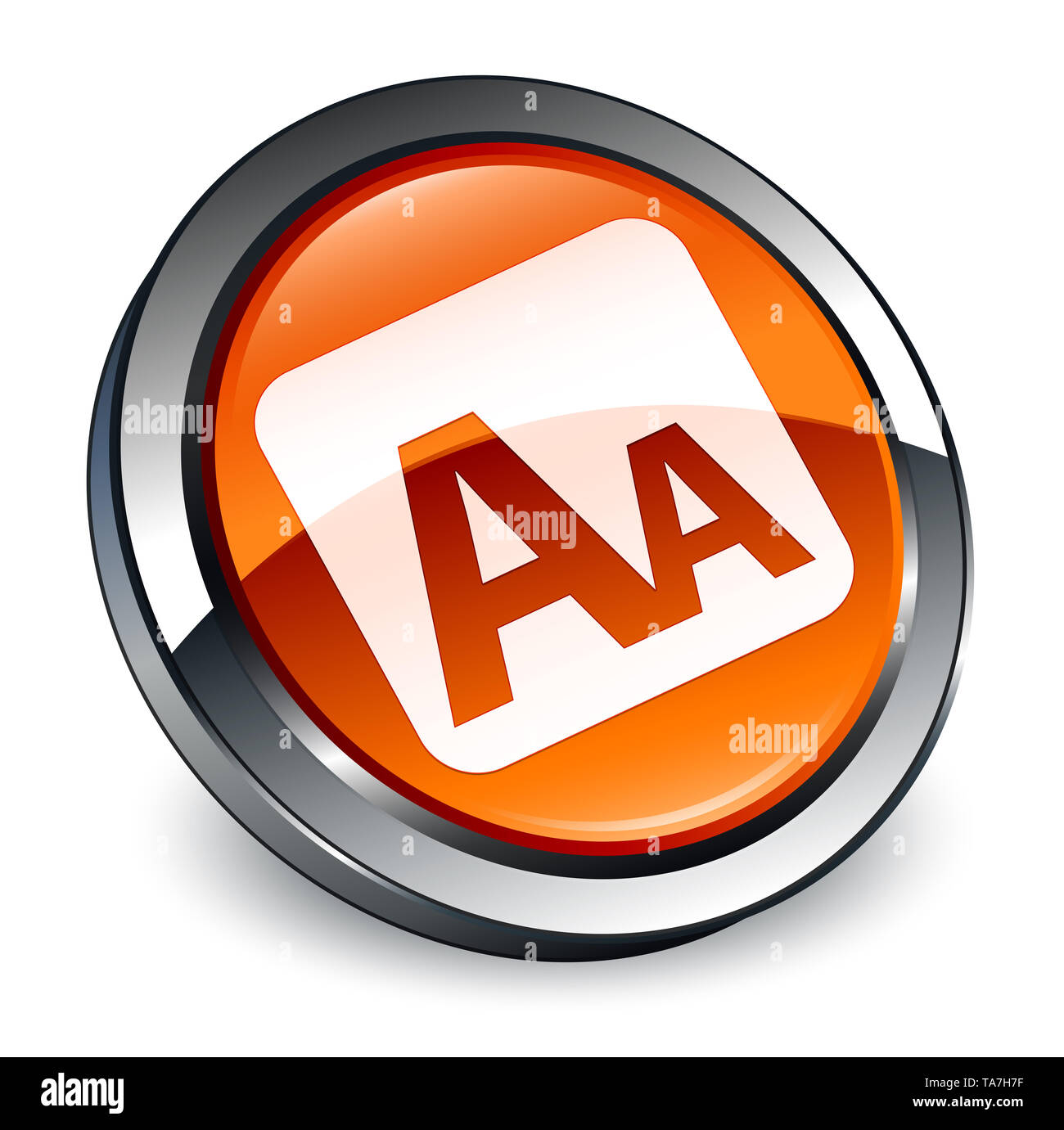 Font size box icon isolated on 3d brown round button abstract ...