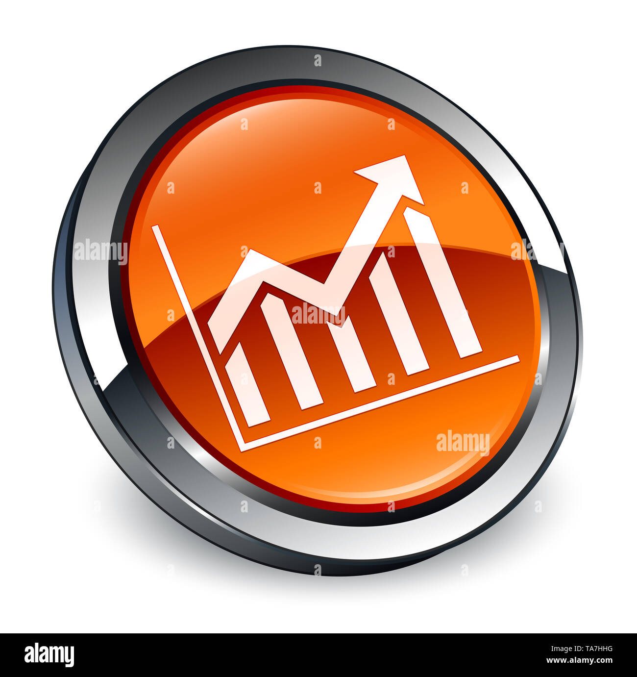 Statistics icon isolated on 3d brown round button abstract illustration ...