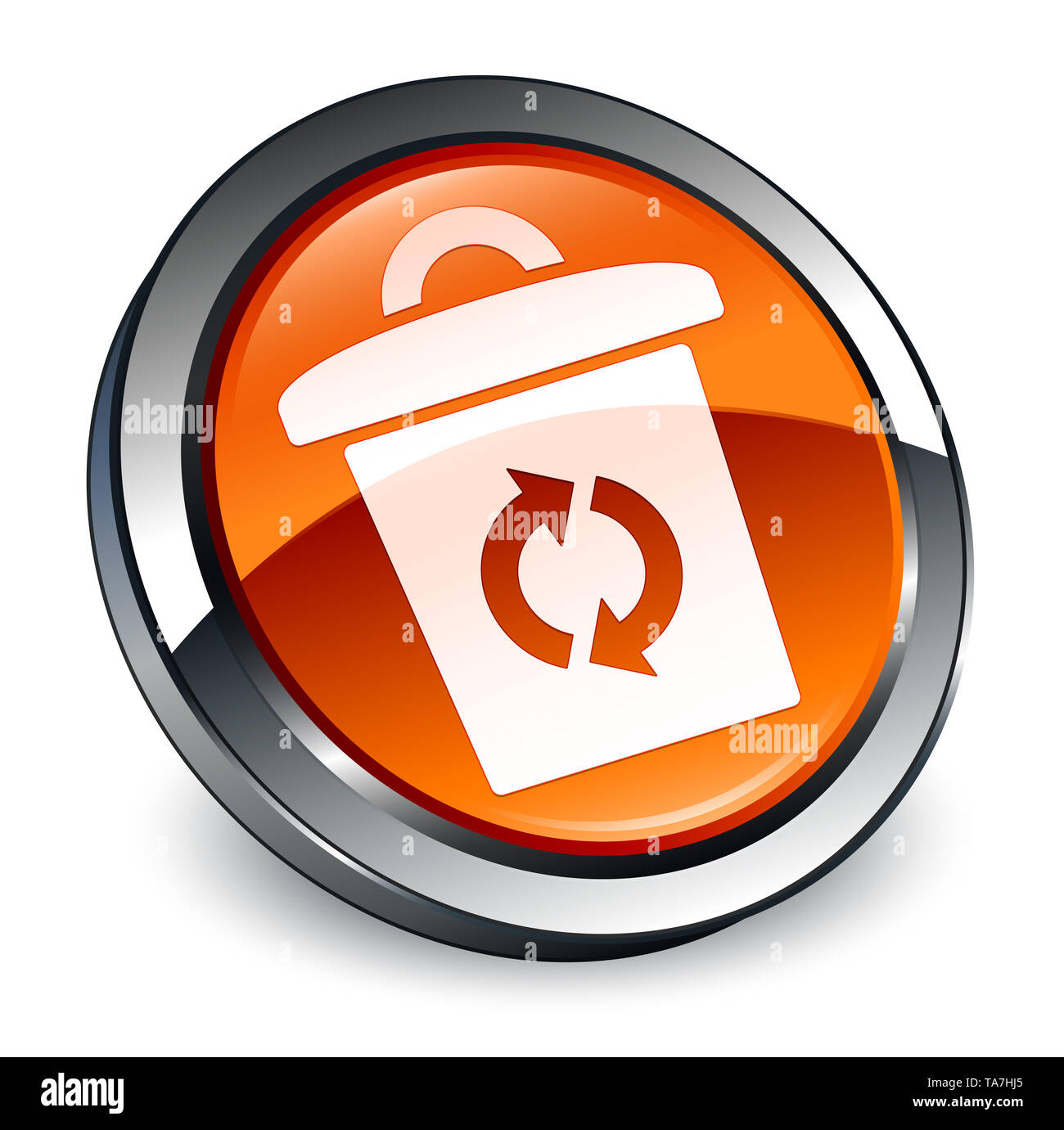 Trash icon isolated on 3d brown round button abstract illustration ...