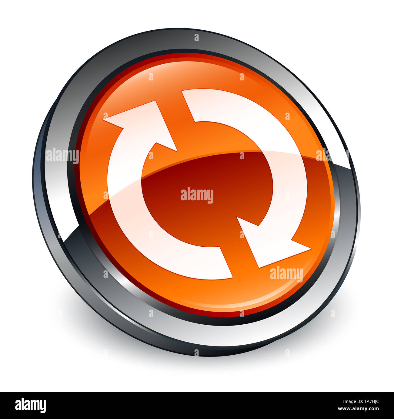 Update icon isolated on 3d brown round button abstract illustration ...