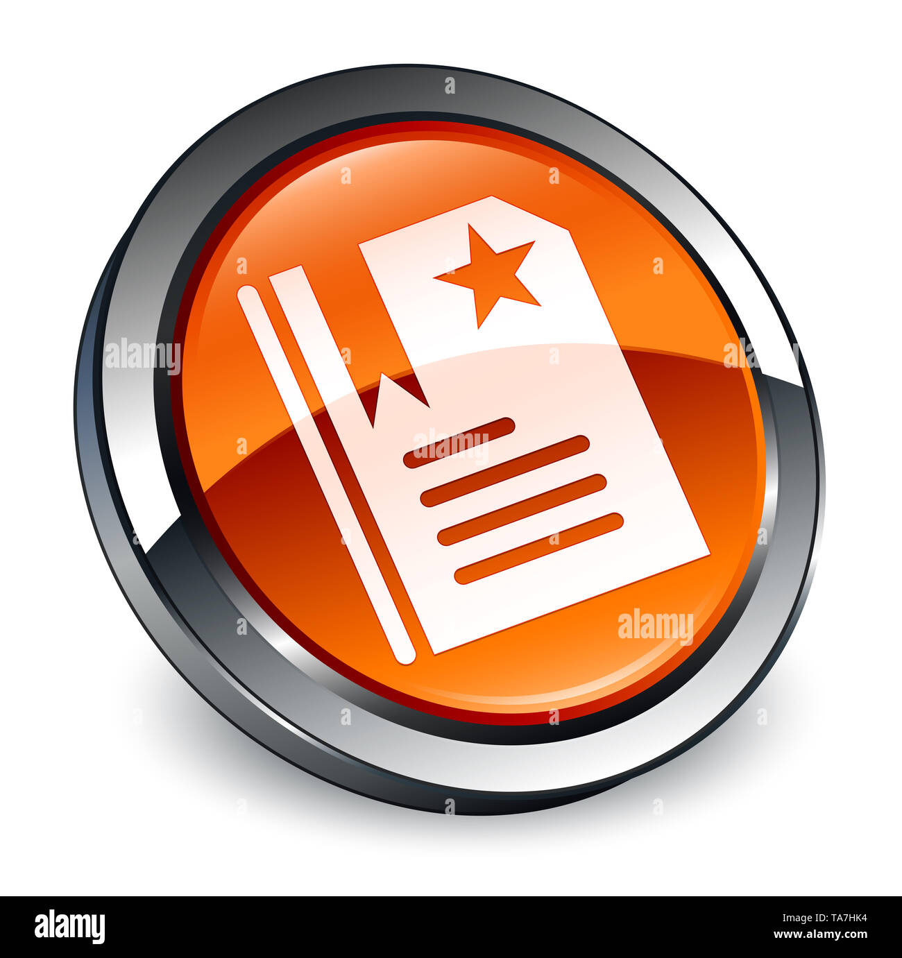 Bookmark icon isolated on 3d brown round button abstract illustration ...