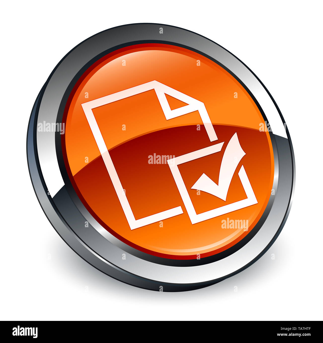 Survey icon isolated on 3d brown round button abstract illustration ...