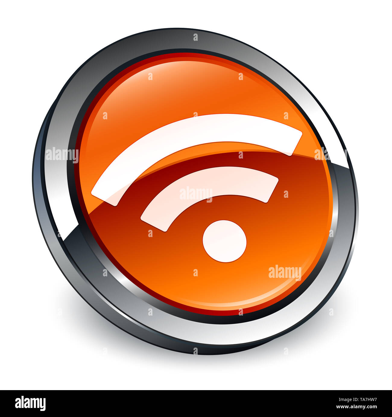 Wifi icon isolated on 3d brown round button abstract illustration Stock ...