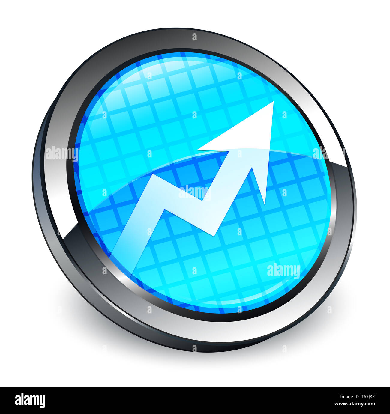 Business graph icon isolated on 3d cyan blue round button abstract ...