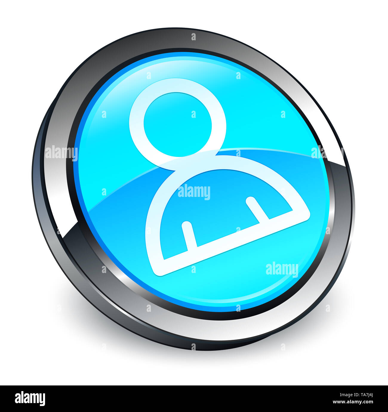 Member icon isolated on 3d cyan blue round button abstract illustration ...
