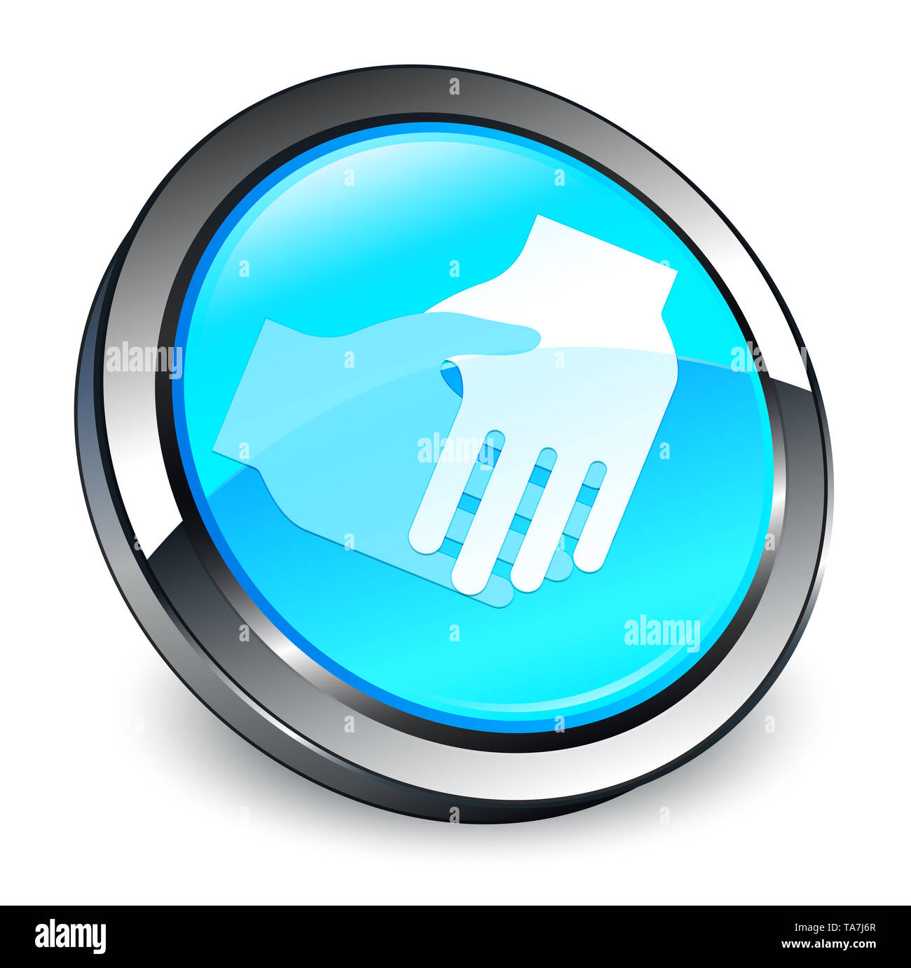 Blue sign handshake symbol icon hi-res stock photography and images - Alamy