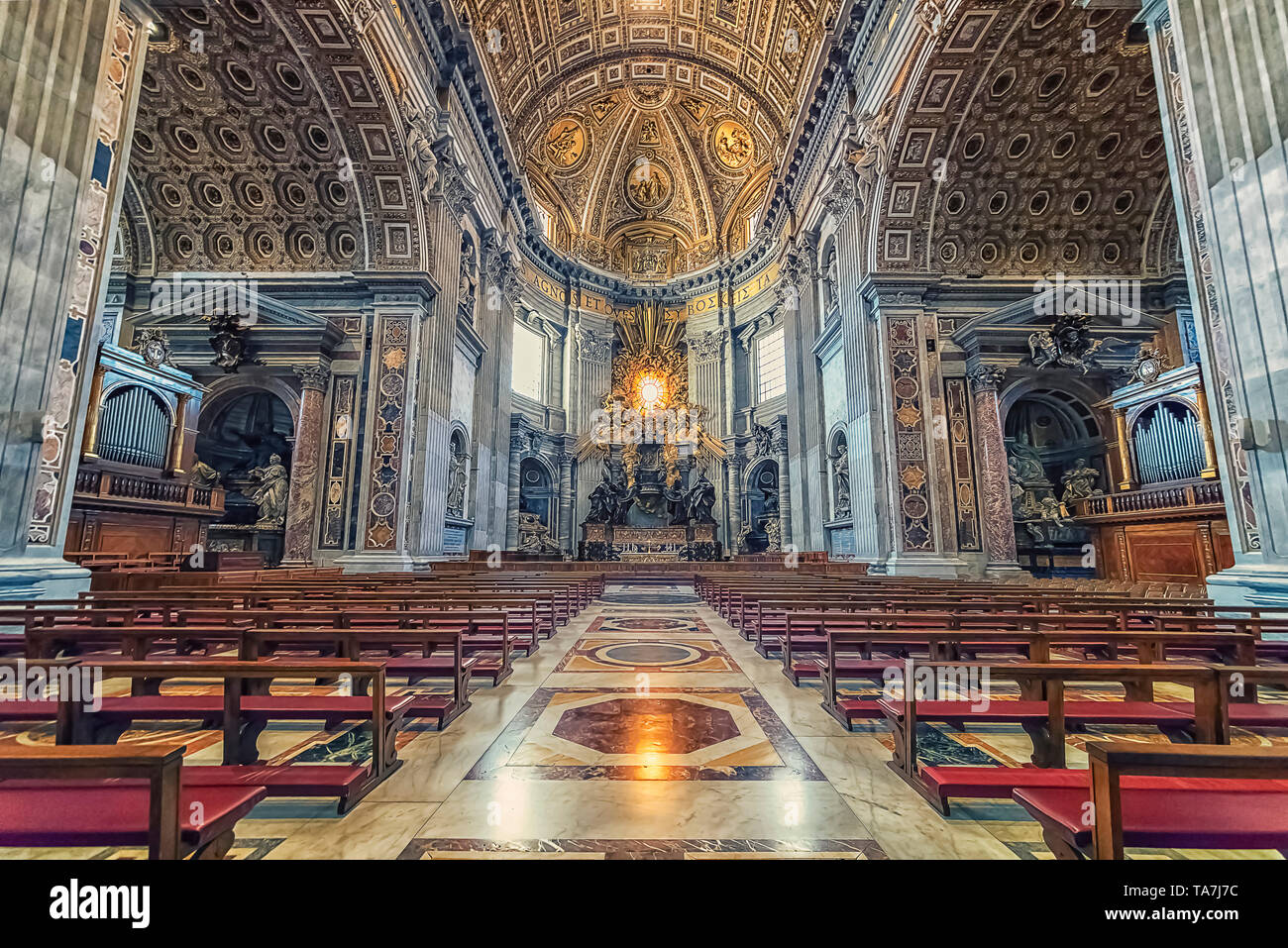 Religion statue vatican city altar st peter rome inside interior hi-res ...