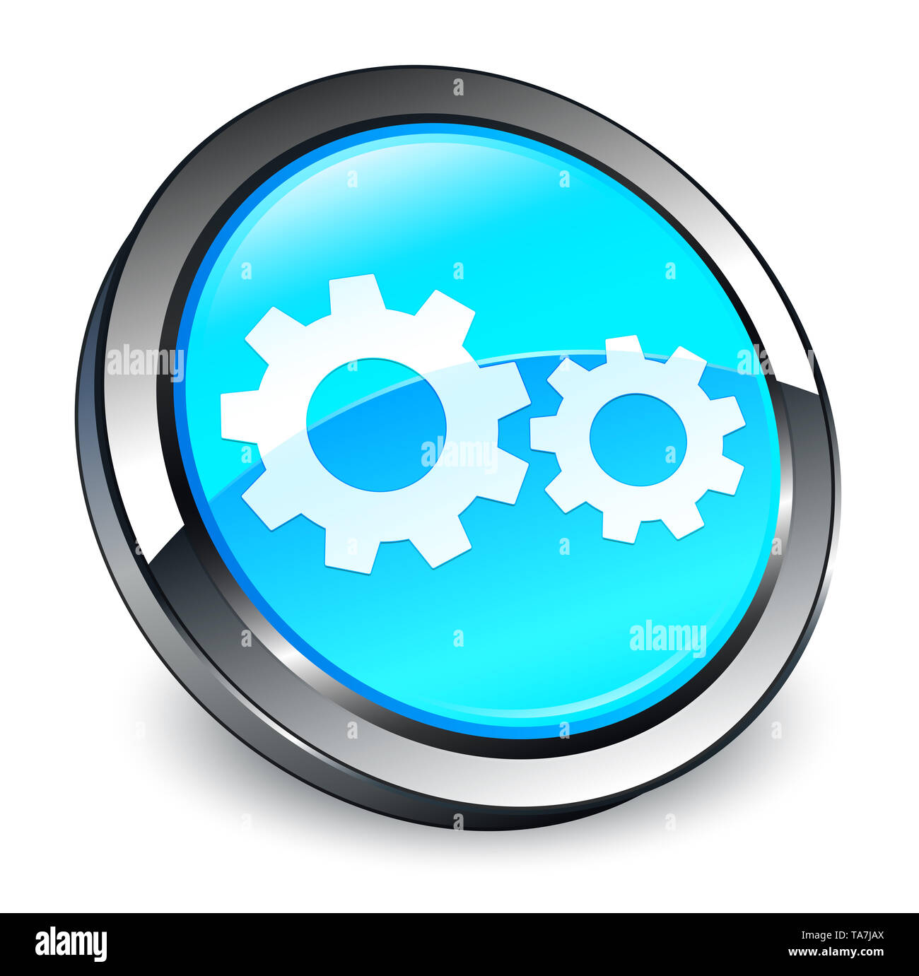 Process icon isolated on 3d cyan blue round button abstract ...