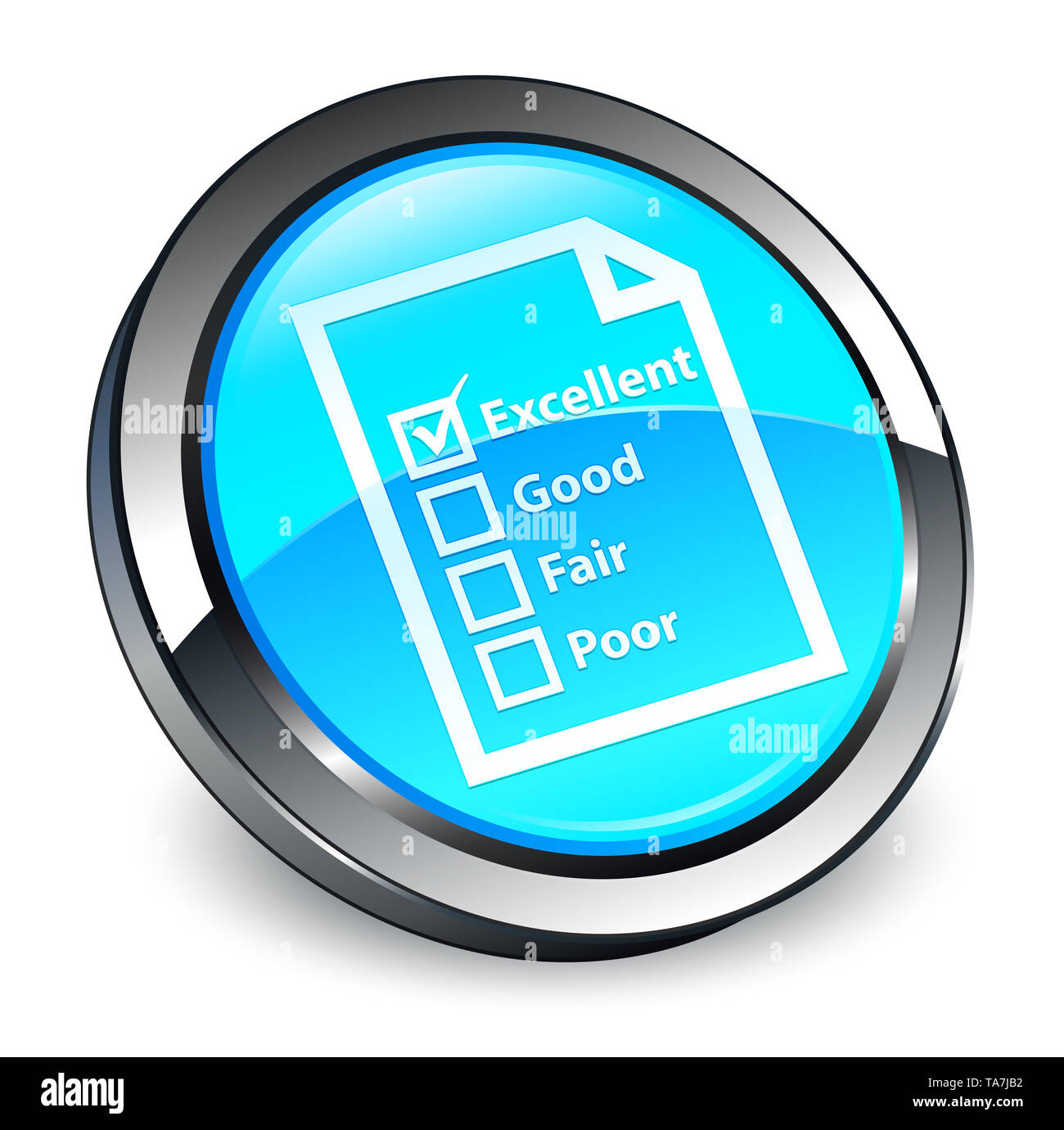 Questionnaire icon isolated on 3d cyan blue round button abstract ...