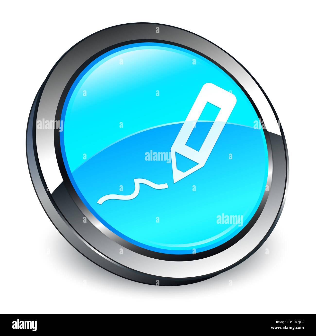 Sign up icon isolated on 3d cyan blue round button abstract ...