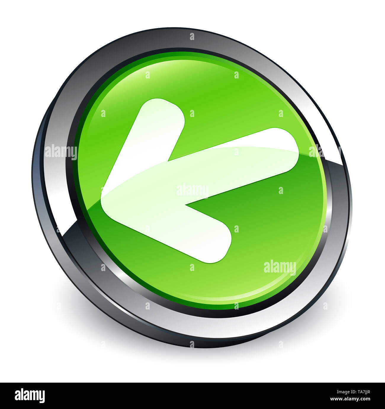 Back arrow icon isolated on 3d green round button abstract illustration ...