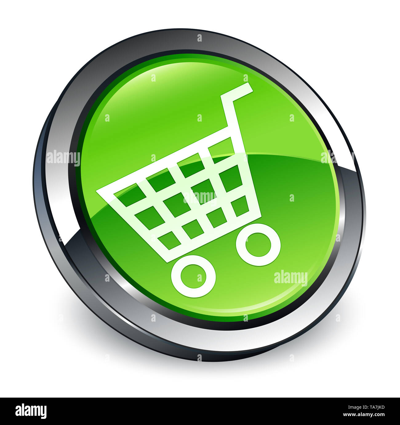 Ecommerce icon isolated on 3d green round button abstract illustration ...