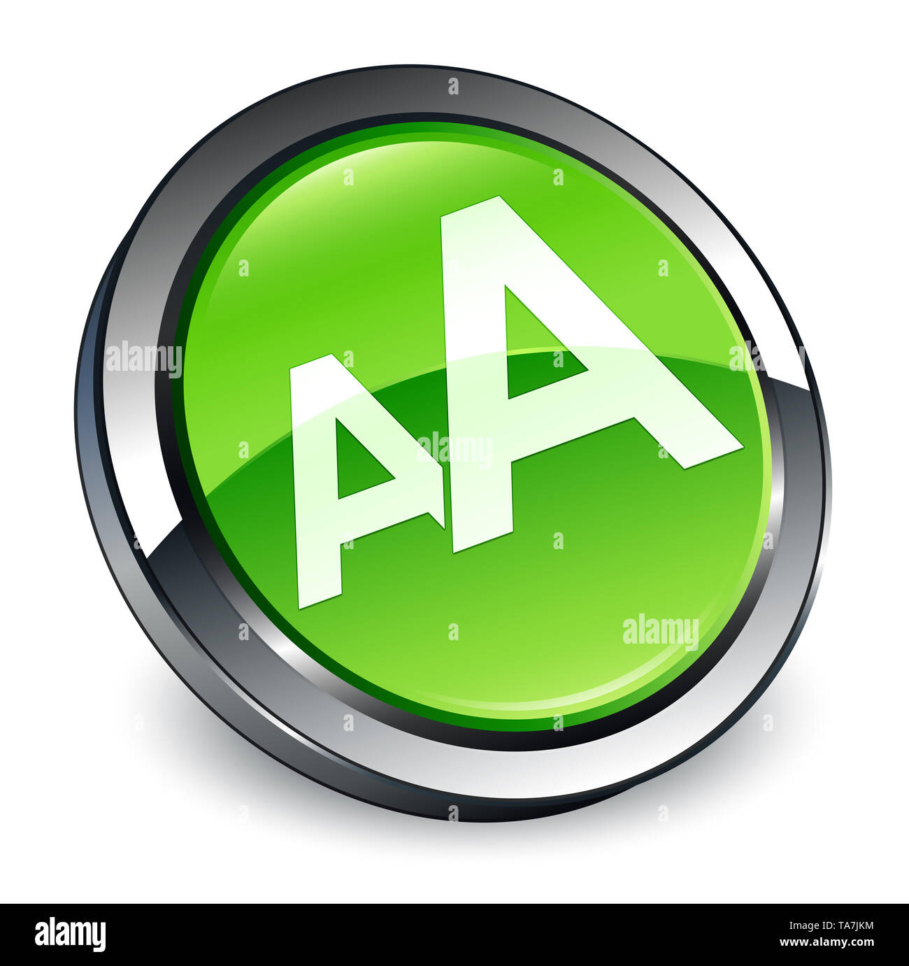Font size icon isolated on 3d green round button abstract illustration ...