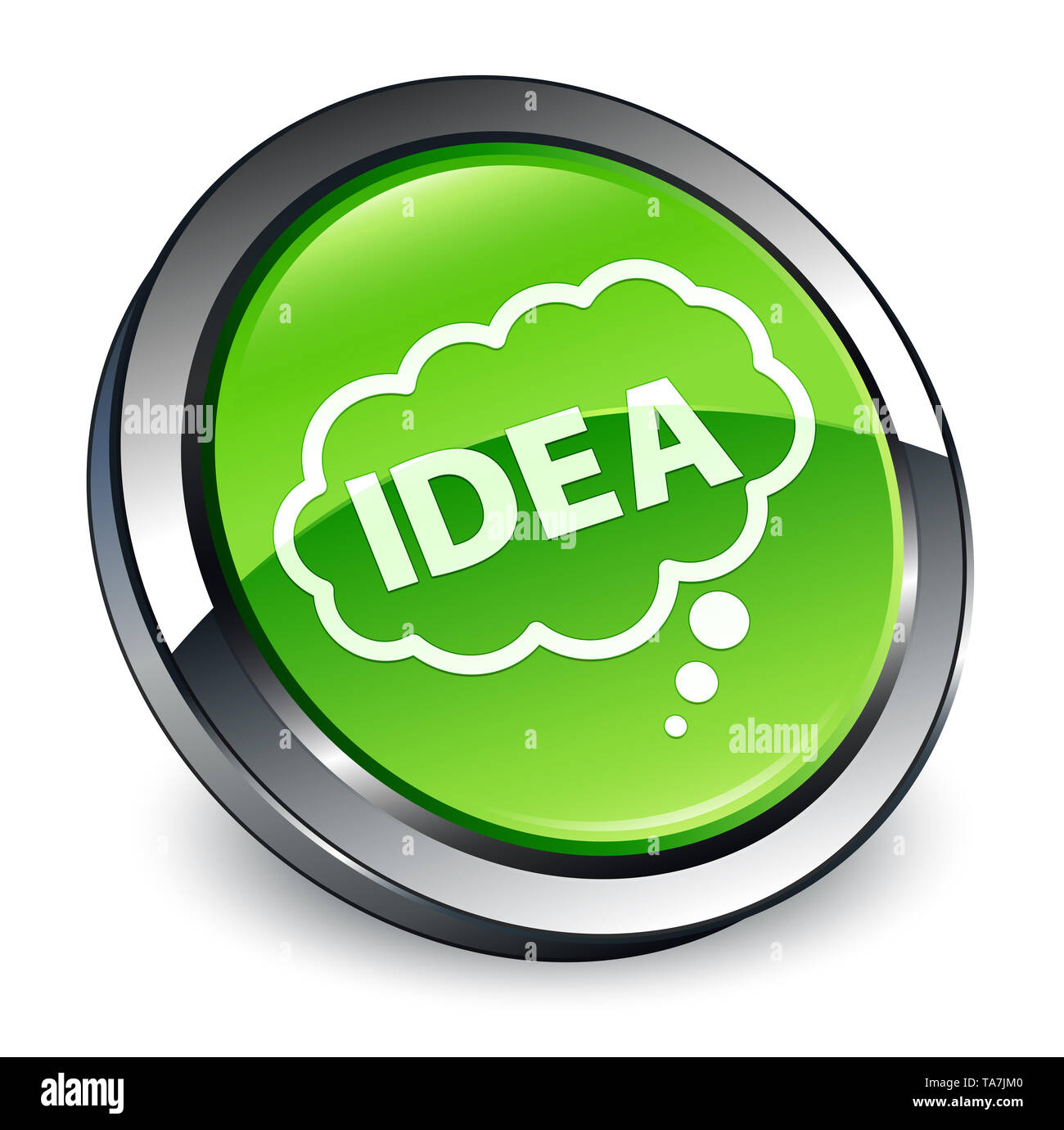 Idea bubble icon isolated on 3d green round button abstract ...