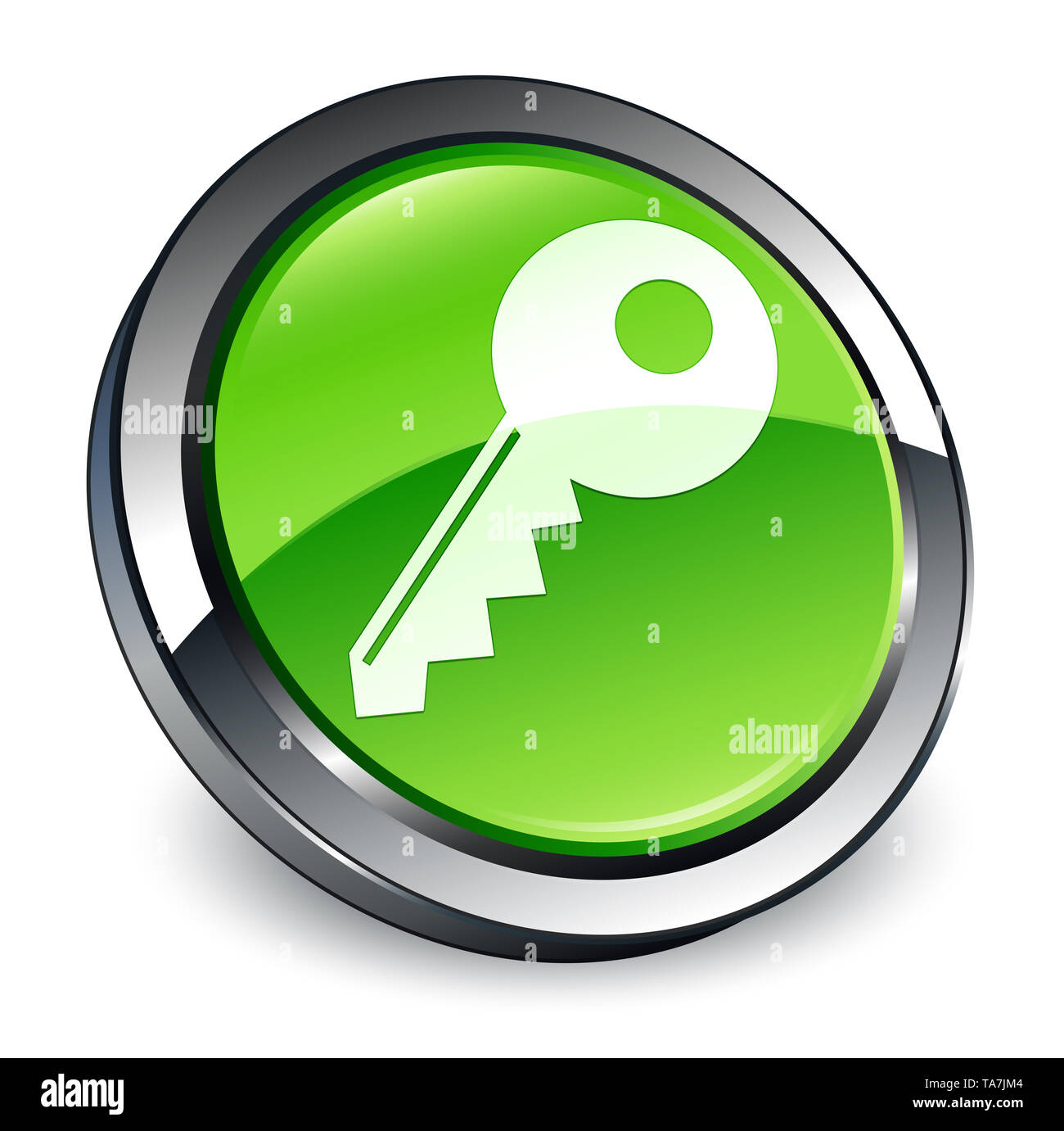 Key icon isolated on 3d green round button abstract illustration Stock ...