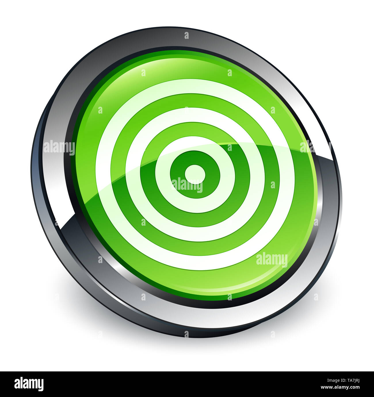 Target icon isolated on 3d green round button abstract illustration ...
