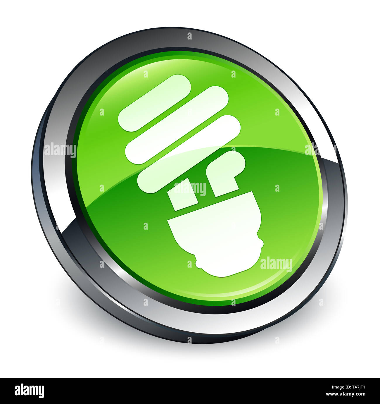 Button green bulb light icon hi-res stock photography and images - Alamy