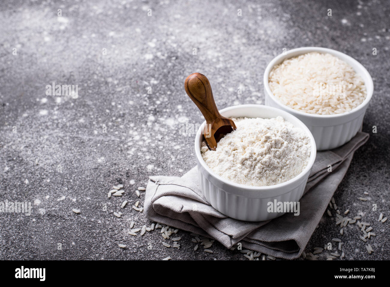 Healthy gluten free rice flour Stock Photo - Alamy
