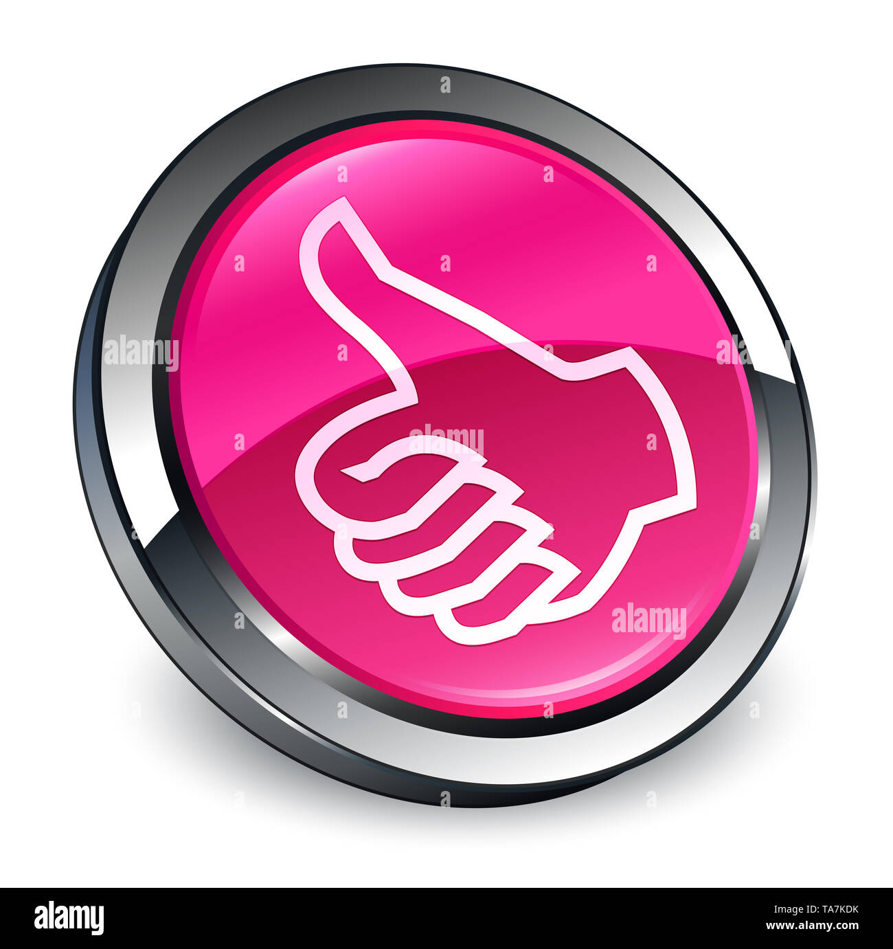 Like icon isolated on 3d pink round button abstract illustration Stock ...