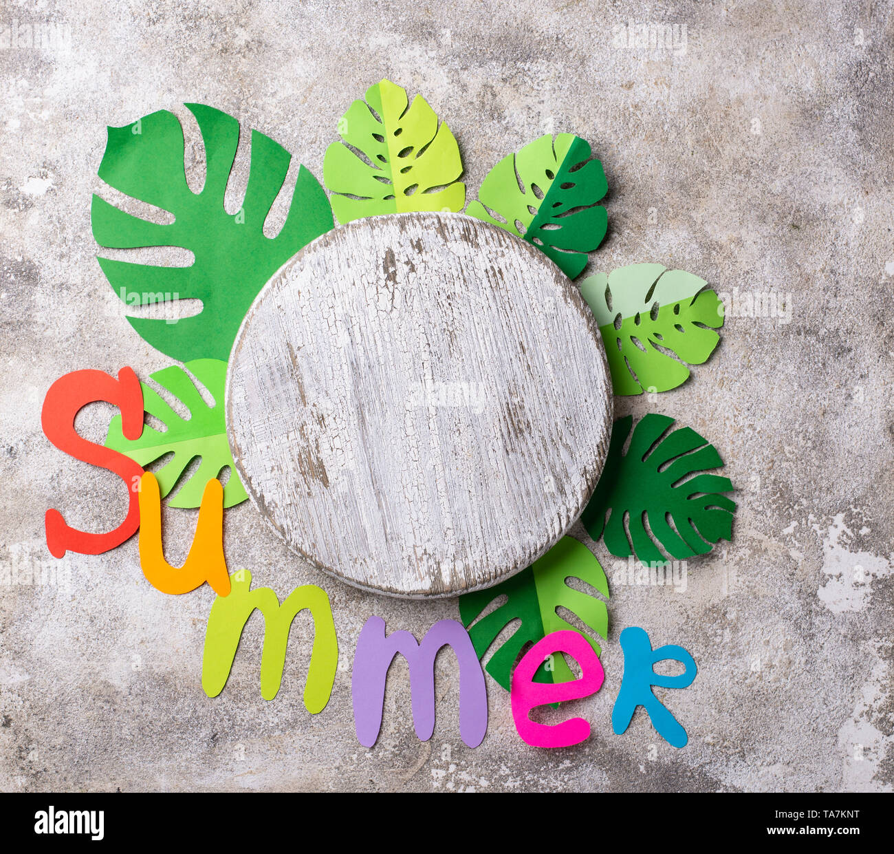 Summer background with monstera leaves Stock Photo - Alamy