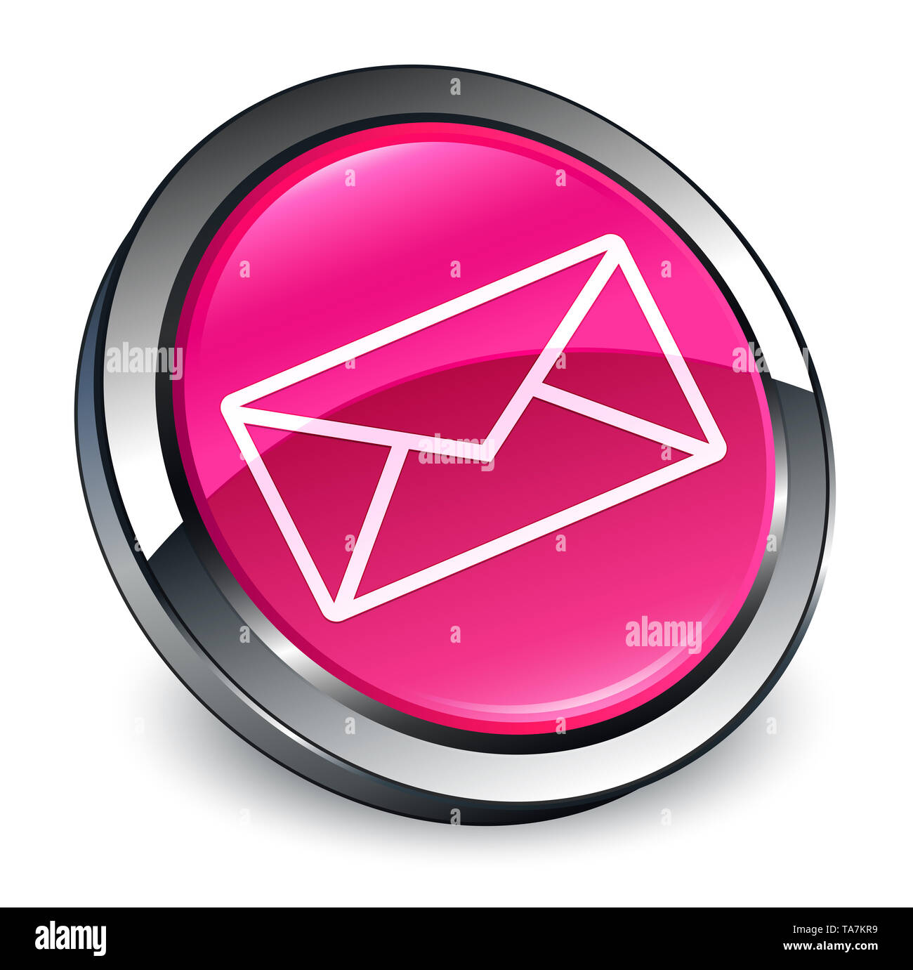 Email icon isolated on 3d pink round button abstract illustration Stock ...