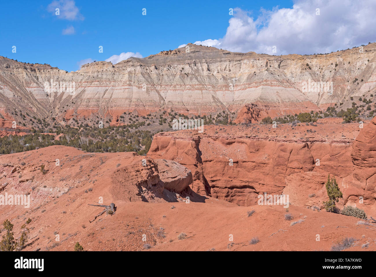 Colorful Escarpment Panorama in Early Spring in Kodachrome Basin State ...